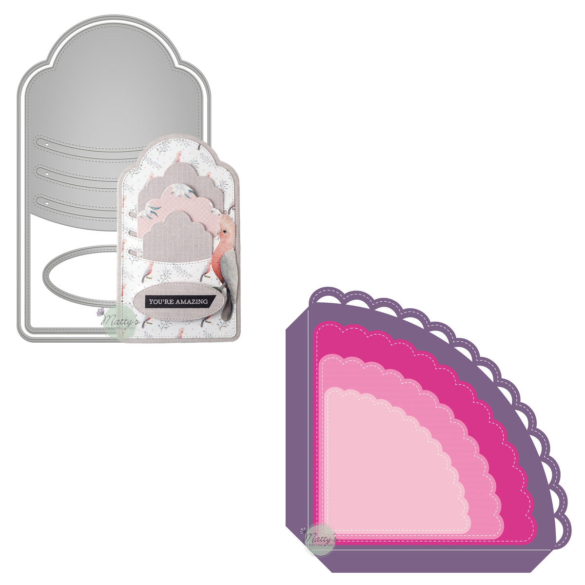 Slot Tag Die Set + Nesting Corner Die Set, Bundle – Matty's Crafting Joy